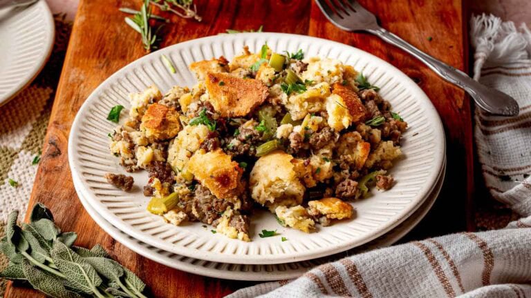 Sourdough Stuffing with Sausage and Herbs